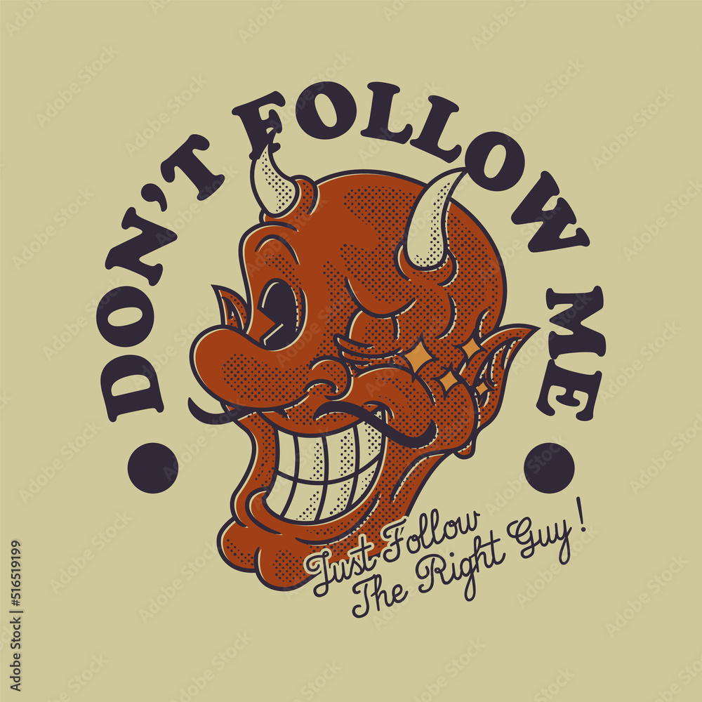 cartoon emblem of winking devil with retro style Stock Vector | Adobe Stock