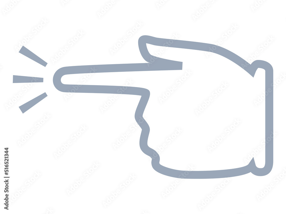 Line drawing icon of pointing Stock Vector | Adobe Stock