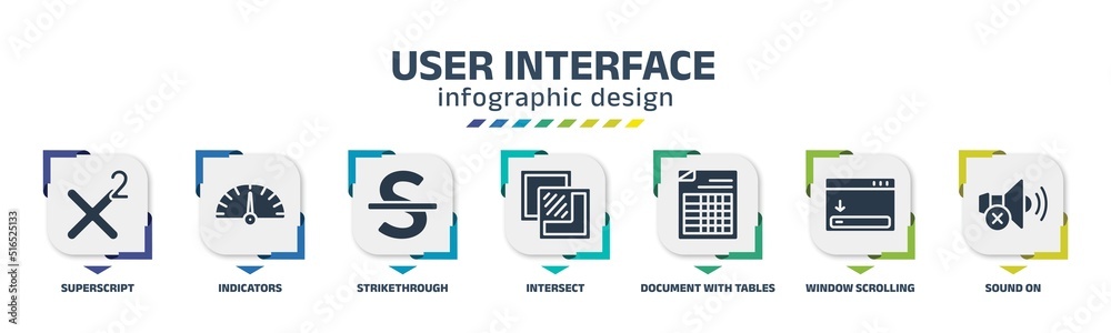 user interface infographic design template with superscript, indicators ...