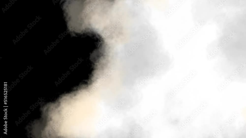 Smoke or cloud transition video with black and green screen background ...