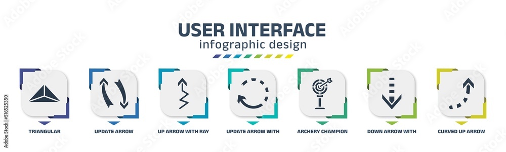 user interface infographic design template with triangular, update ...