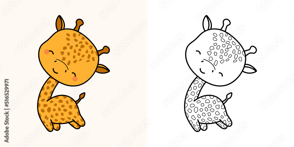 Cute Giraffe Clipart Black And White