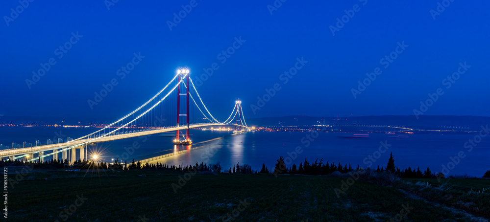 1915 Canakkale Bridge in Canakkale, Turkey. World's longest suspension ...
