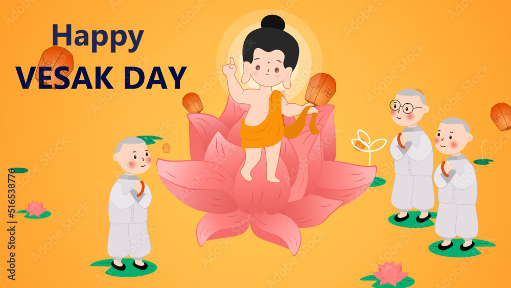 vesak, holiday, religious, buddhism, lotus, monk, happy vesak day ...