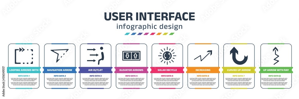 user interface infographic design template with looping arrows with ...