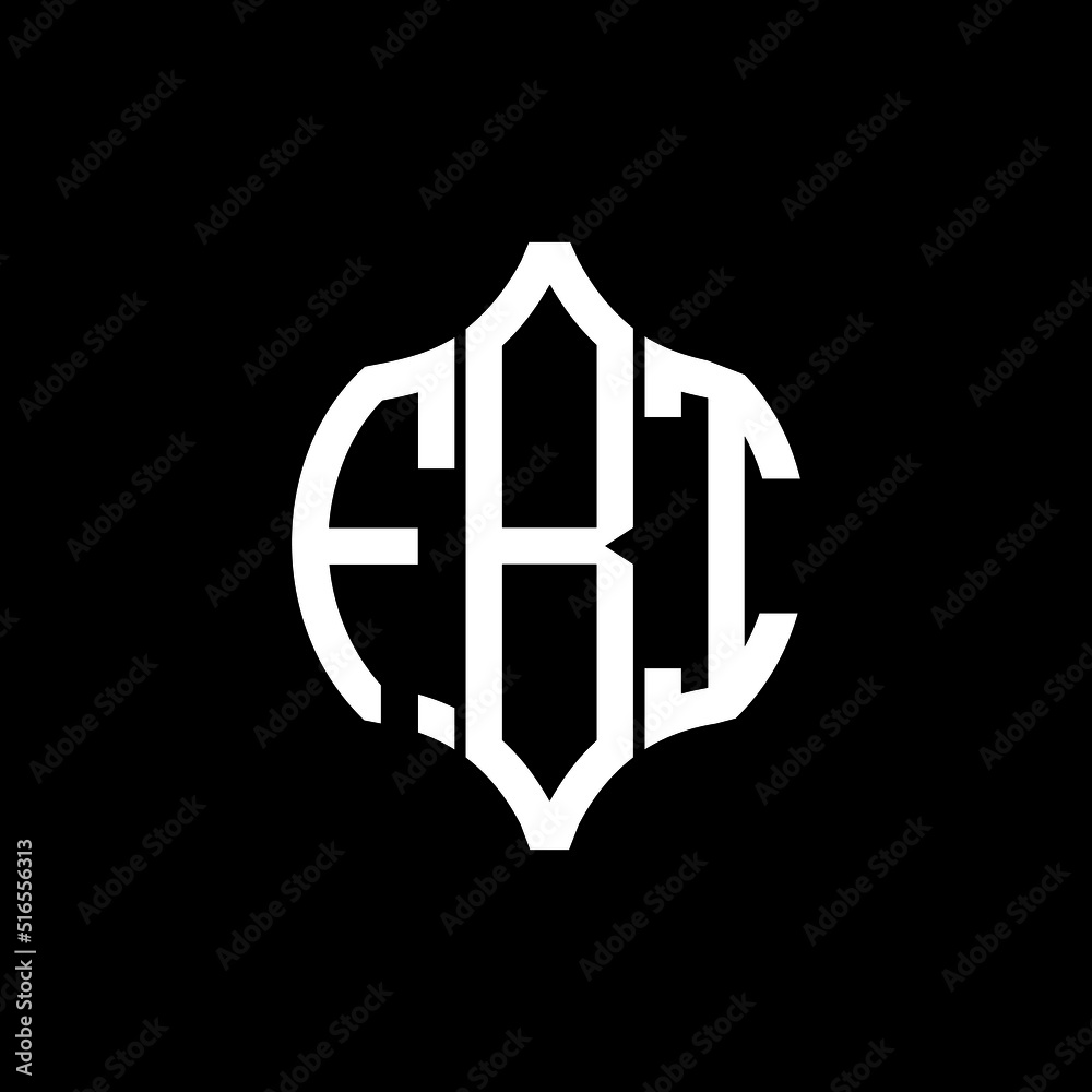 FBI letter logo. FBI best black background vector image. FBI Monogram ...