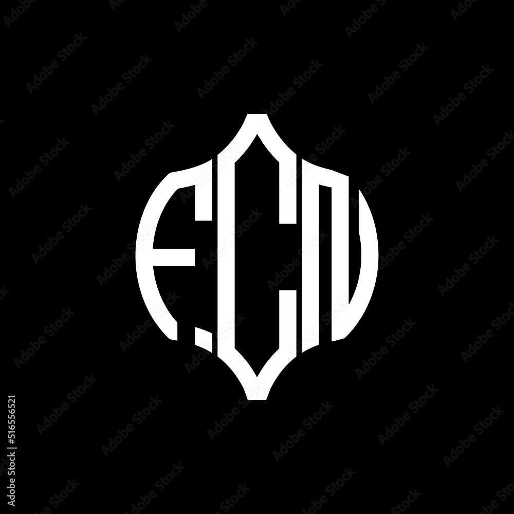 FCN letter logo. FCN best black background vector image. FCN Monogram ...