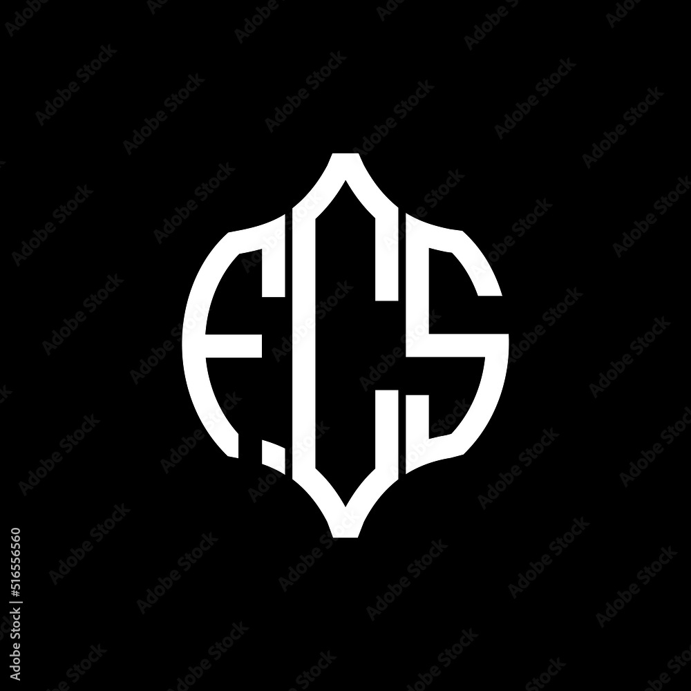 FCS letter logo. FCS best black background vector image. FCS Monogram ...