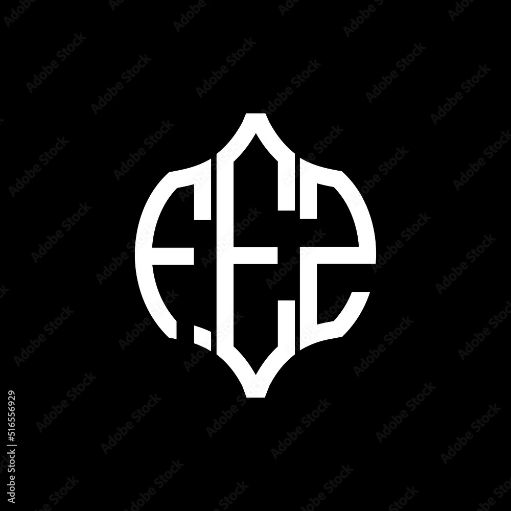 FEZ letter logo. FEZ best black background vector image. FEZ Monogram ...