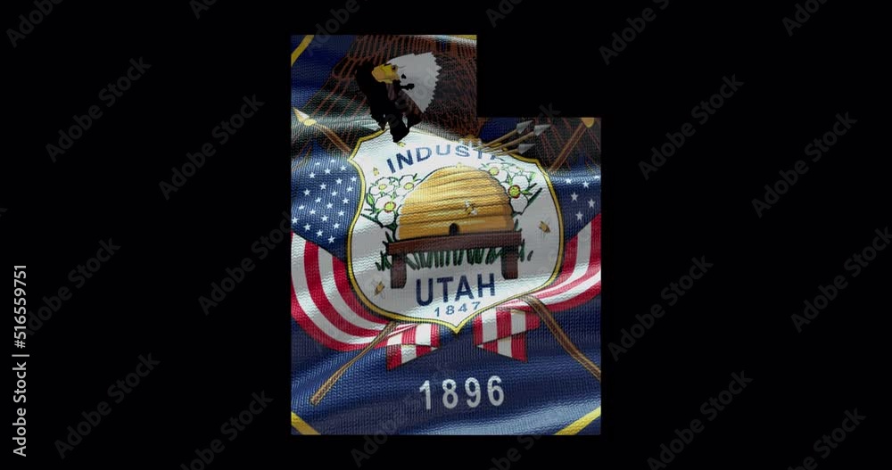 Utah state map with waving flag. State outline 4K Stock Video | Adobe Stock