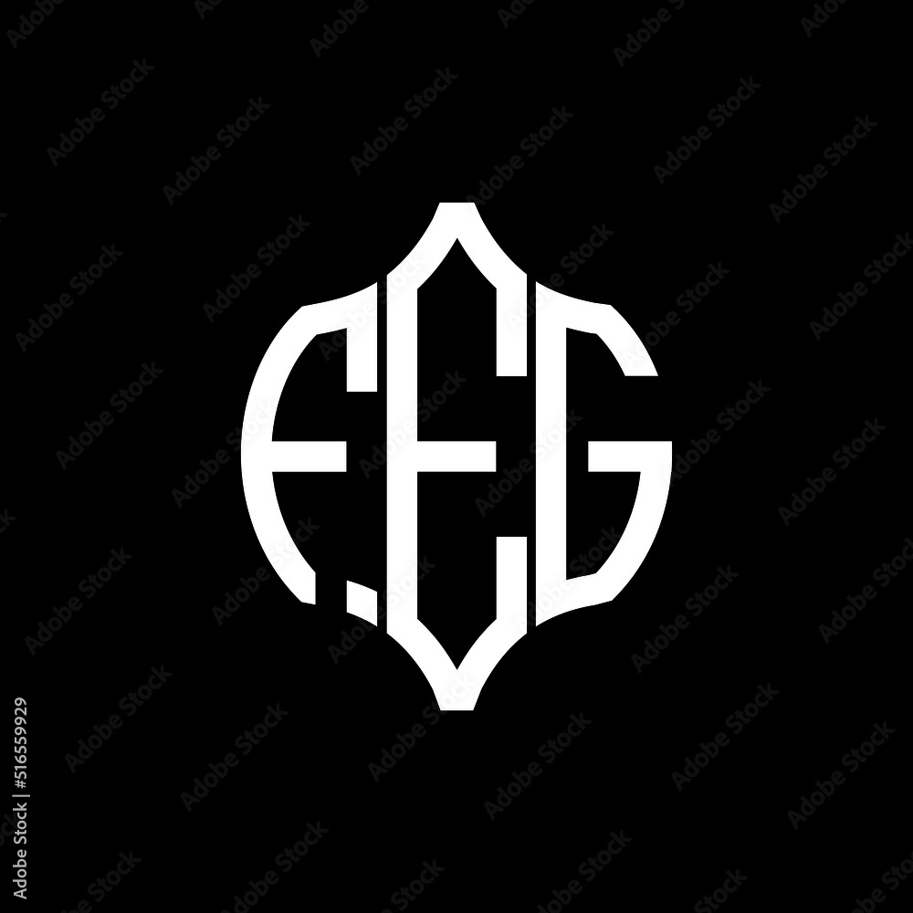 FEG letter logo. FEG best black background vector image. FEG Monogram ...