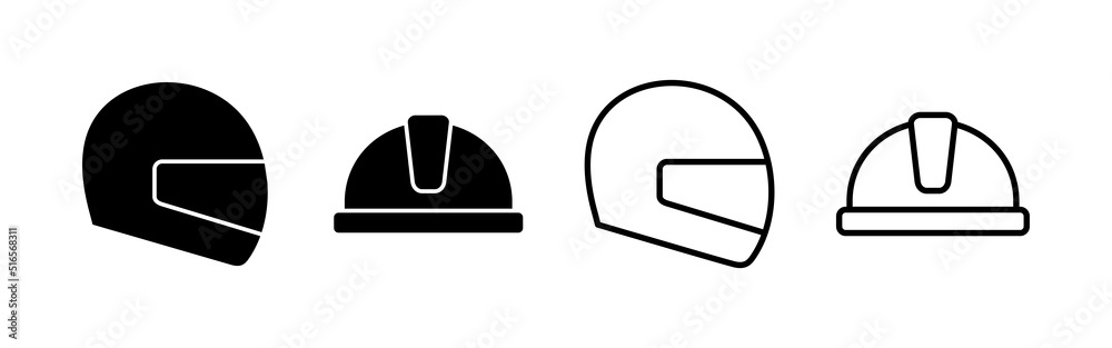 Helmet icon vector. Motorcycle helmet sign and symbol. Construction ...