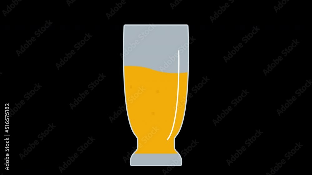 Beer bottle loop animation isolated. Alpha channel beer mug cartoon ...