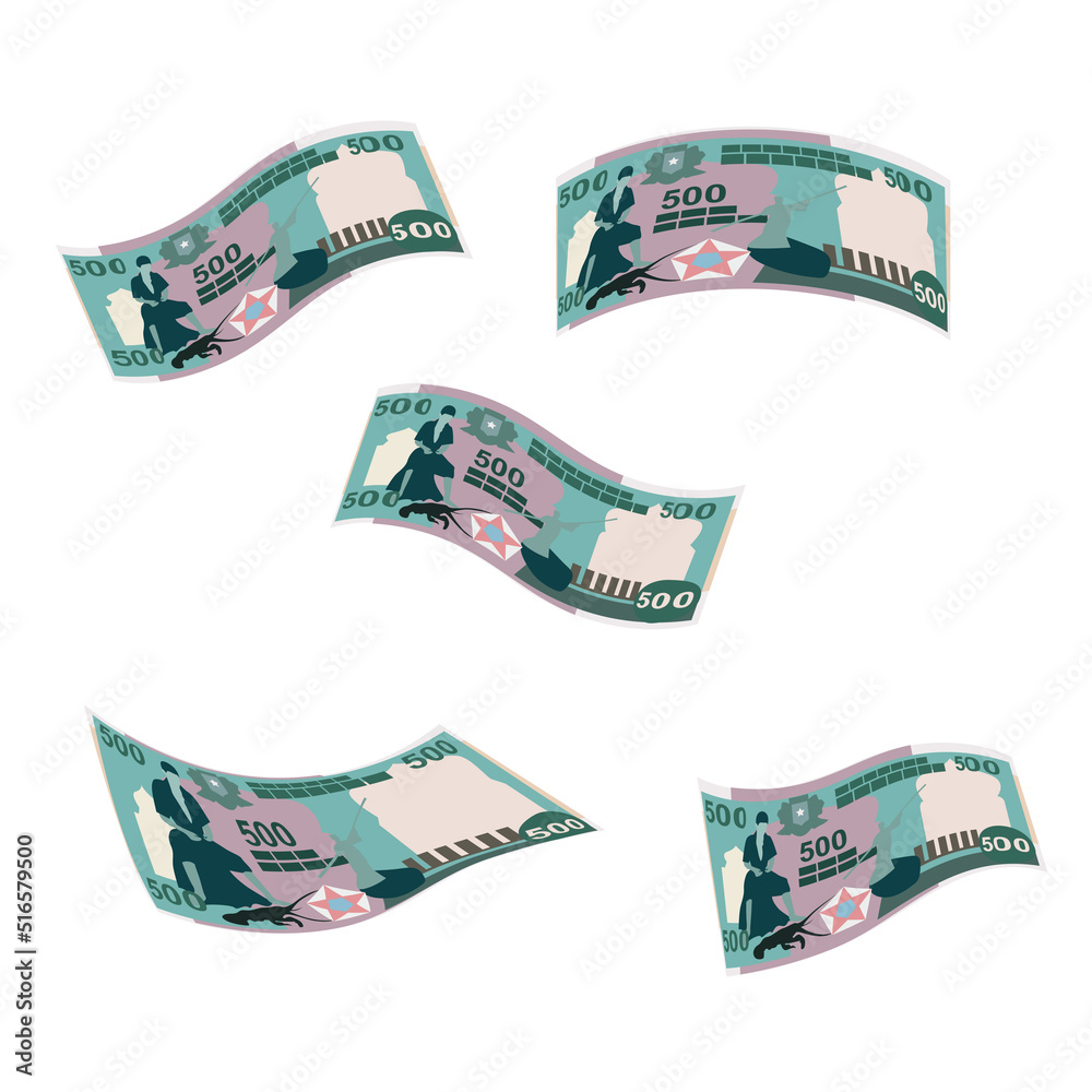 Somali Shilling Vector Illustration. Somalia money set bundle banknotes ...
