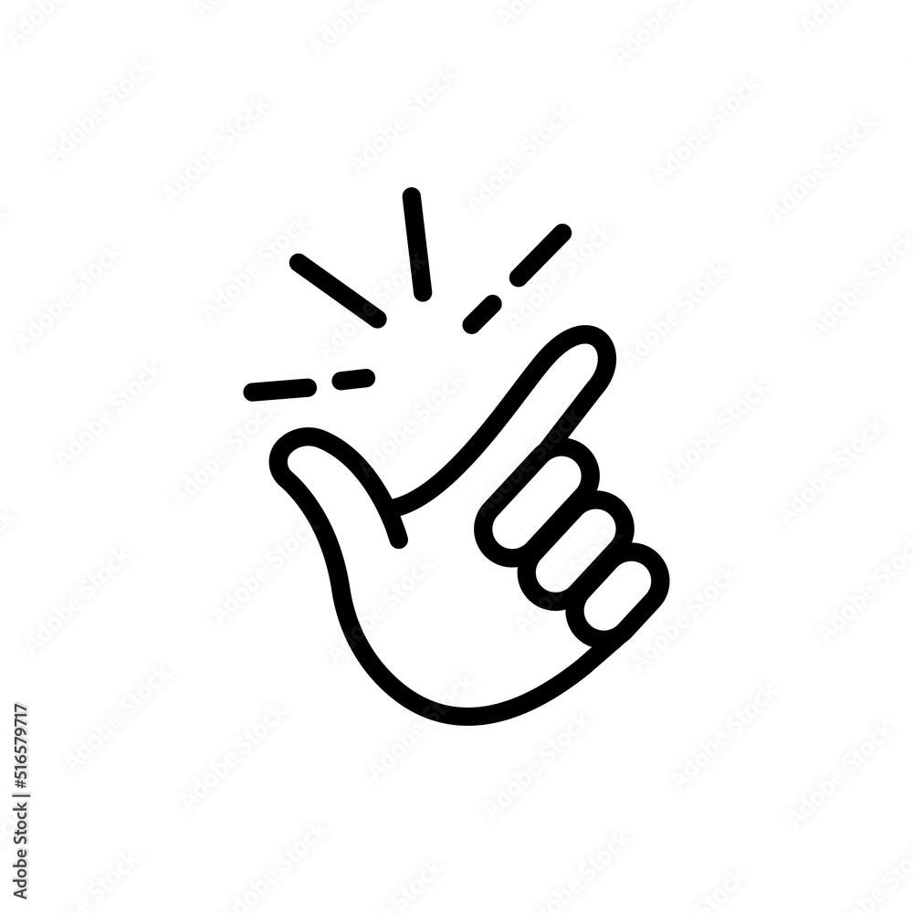 Vector icon for easy. Finger snapping line sign - vector illustration ...