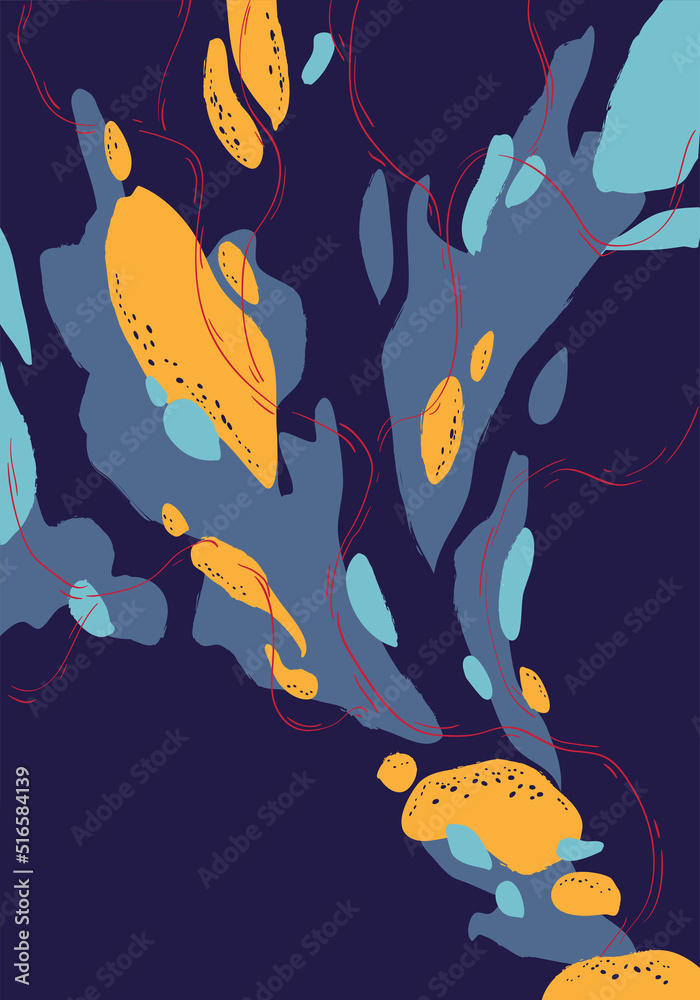 Abstract contemporary modern patterns. Hand drawn various shapes and ...