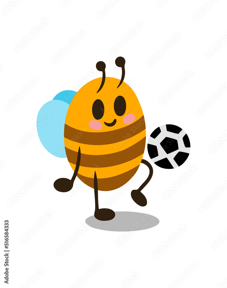 Sports bee isolated on white background. Vector illustration. Bee ...