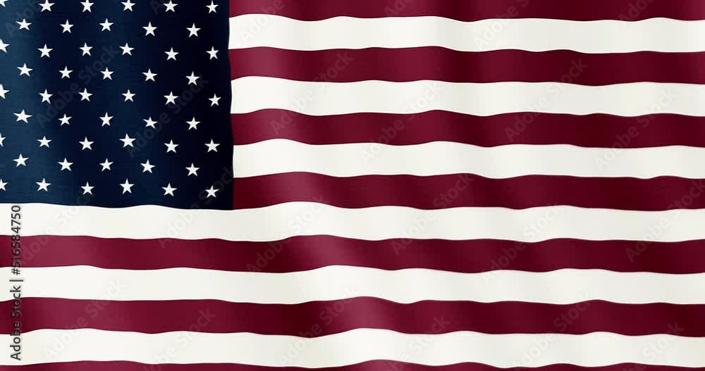 American flag seamless loop animation. 4k animation background with ...