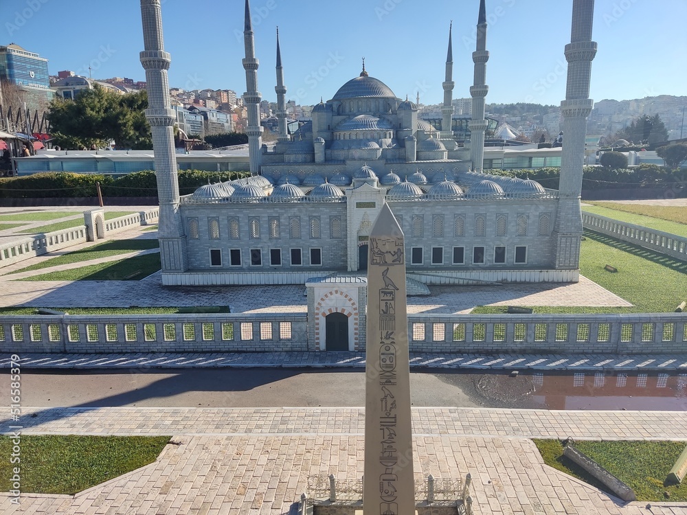 Turkish mosque structure. Ottoman period architecture. Sultan Ahmet ...