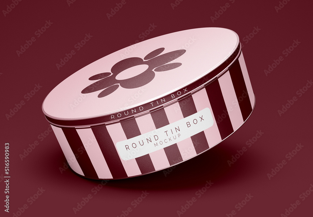 Floating Round Tin Box Mockup Stock Template | Adobe Stock