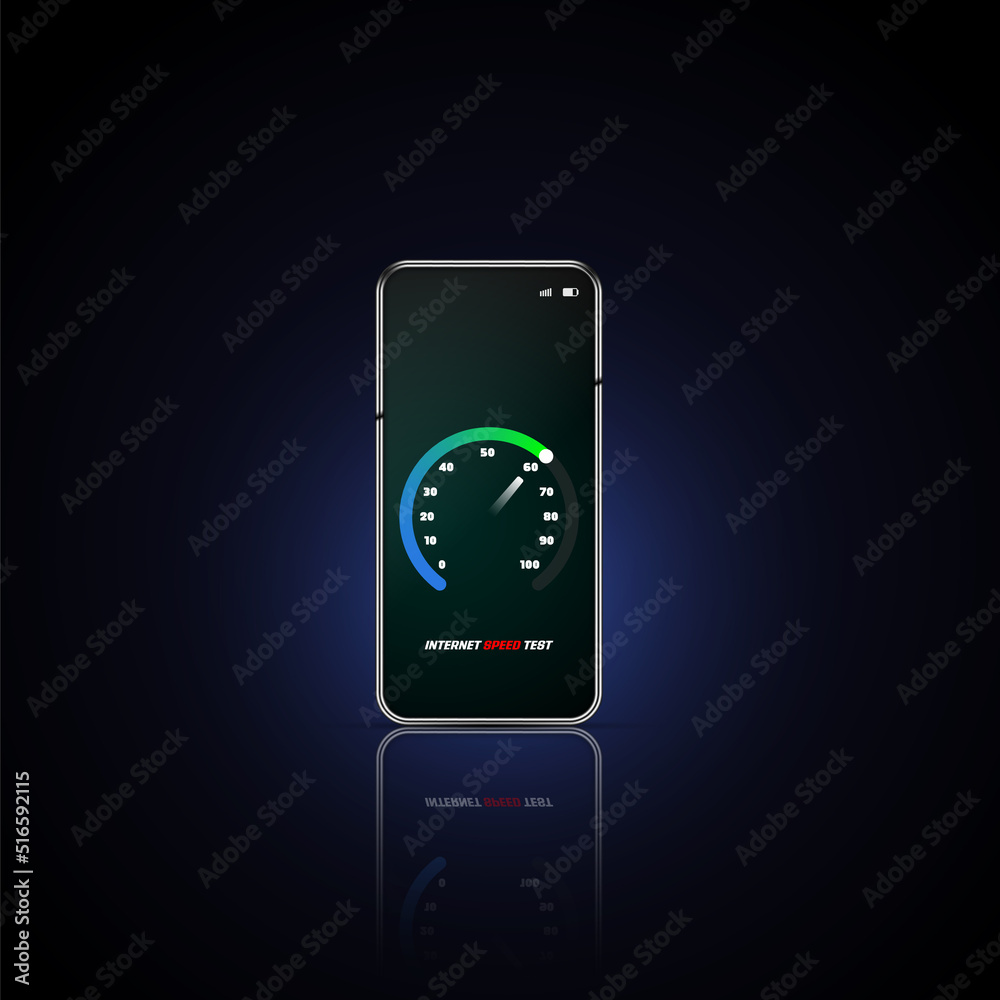 Vetor de Vector illustration of internet download speed test gauge ...