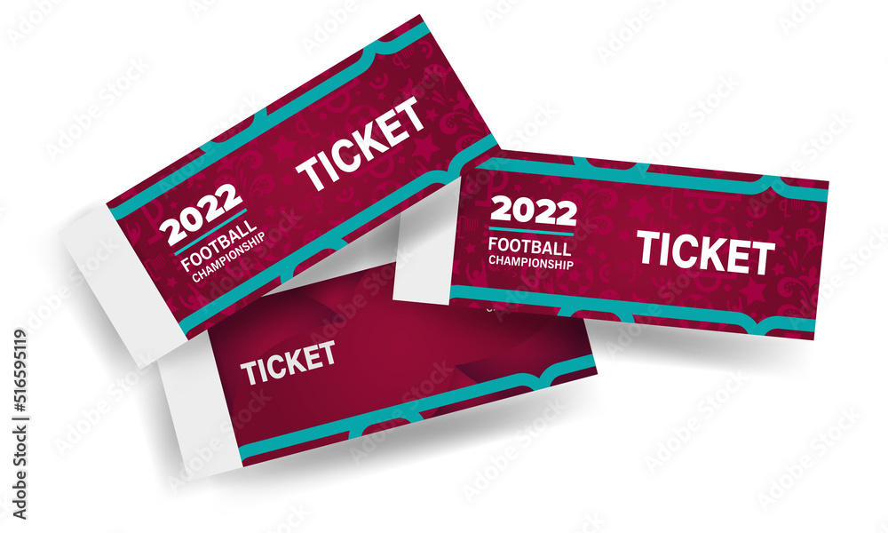 Realistic ticket template, realistic ticket for a soccer competition ...