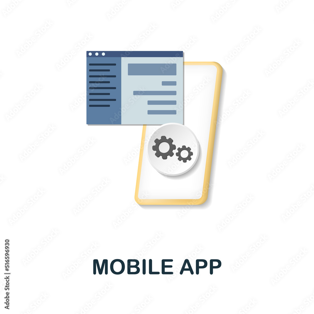 Mobile App icon in 3d. Colored illustration from creative package ...