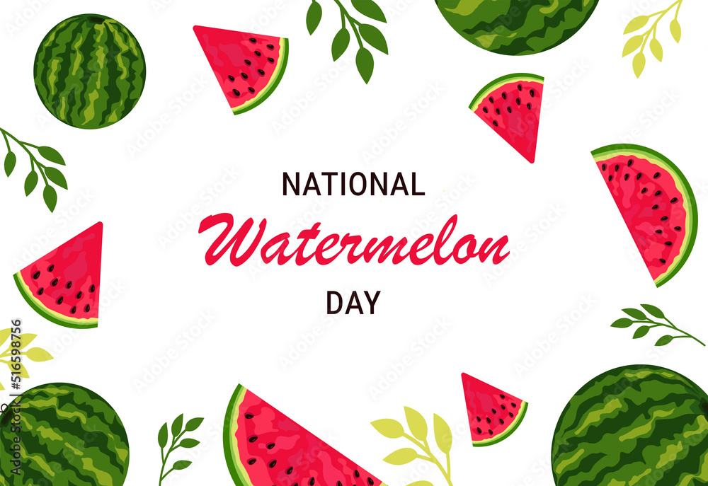 Watermelon Day. Leaflet, poster, banner, postcard, brochure design ...