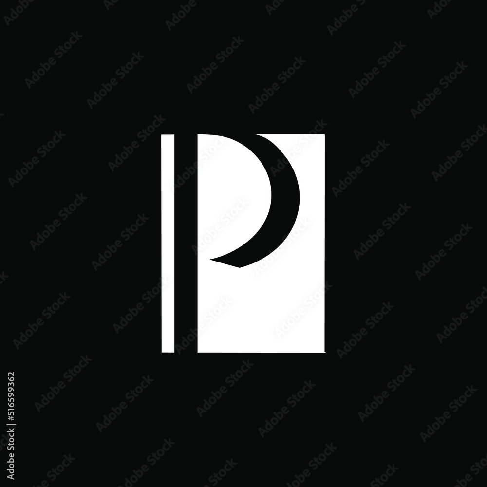 abstract, alphabet or letter P logo concept, hand-drawn abstract ...