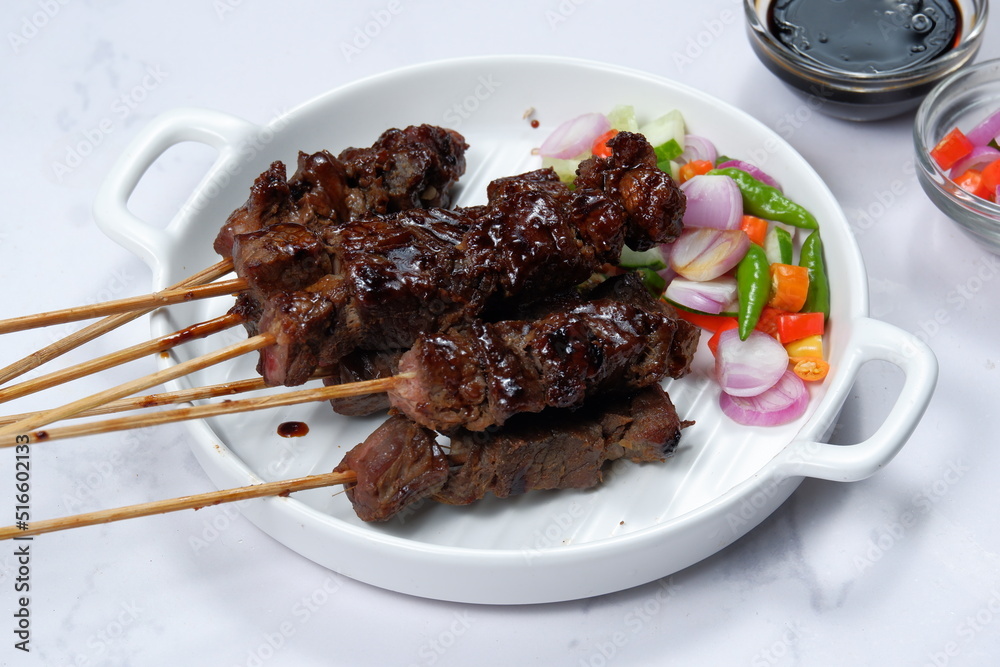 Fotografia do Stock: Homemade Indonesian Satay (Sate) is Popular Menu ...