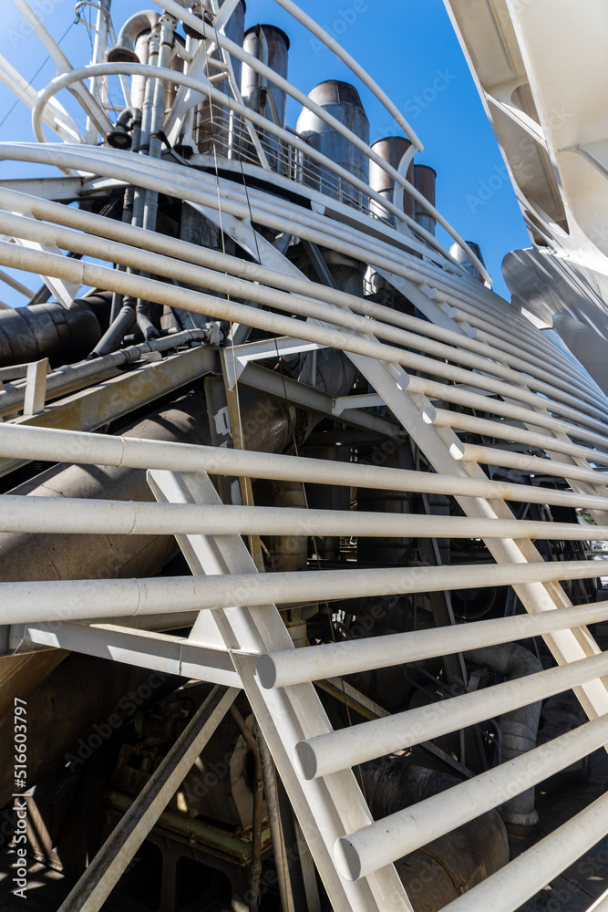 Cruise ship smokestacks. A funnel is the smokestack or chimney on a ...