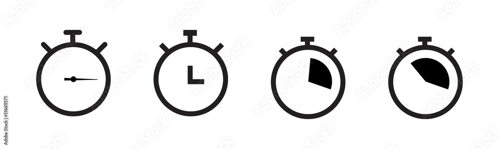 Countdown icon vector on white background timer collection. Set of ...