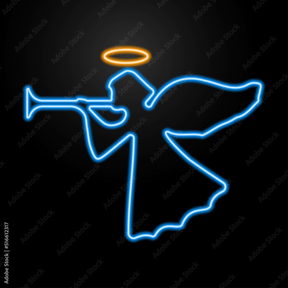 angel neon sign, modern glowing banner design, colorful modern design ...