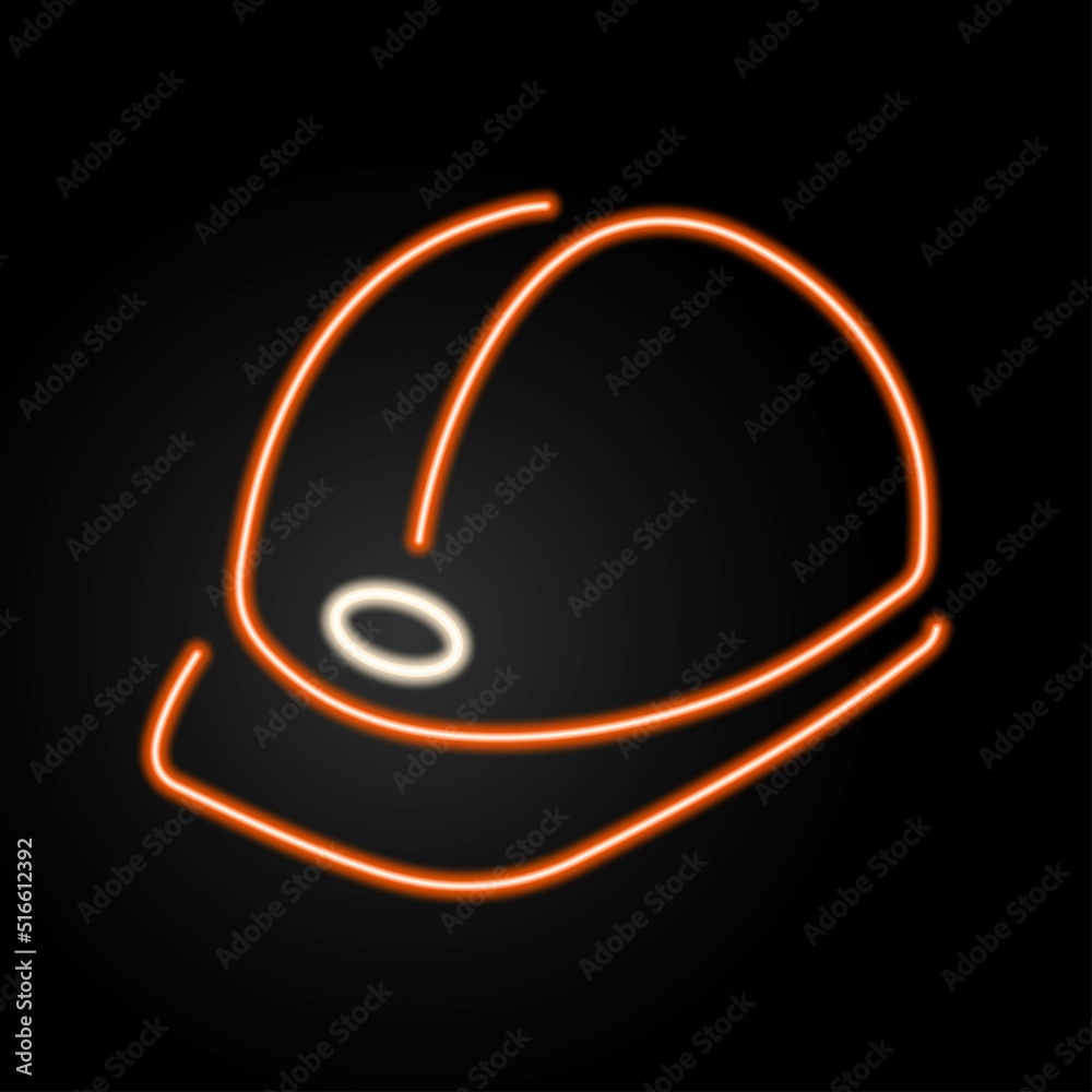 construction helmet neon sign, modern glowing banner design, colorful ...