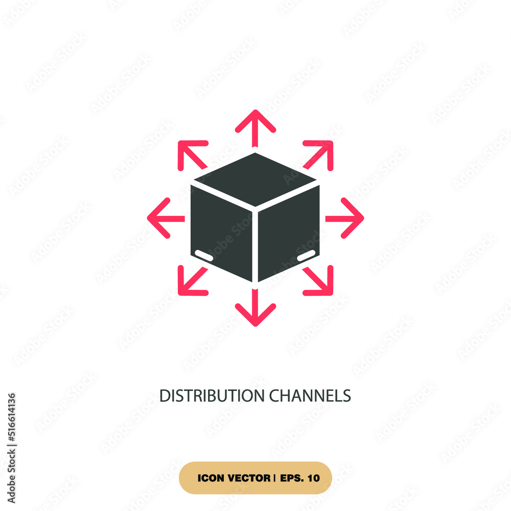 distribution channels icons symbol vector elements for infographic web ...