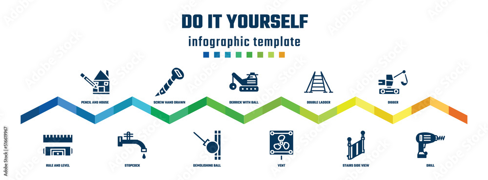 do it yourself concept infographic design template. included pencil and ...