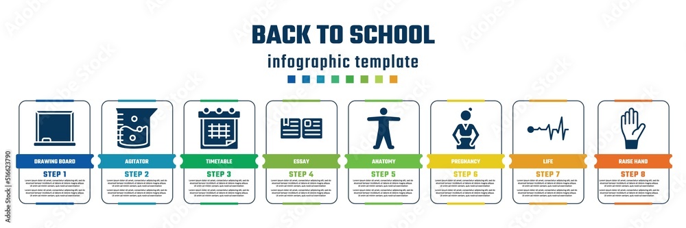back to school concept infographic design template. included drawing ...