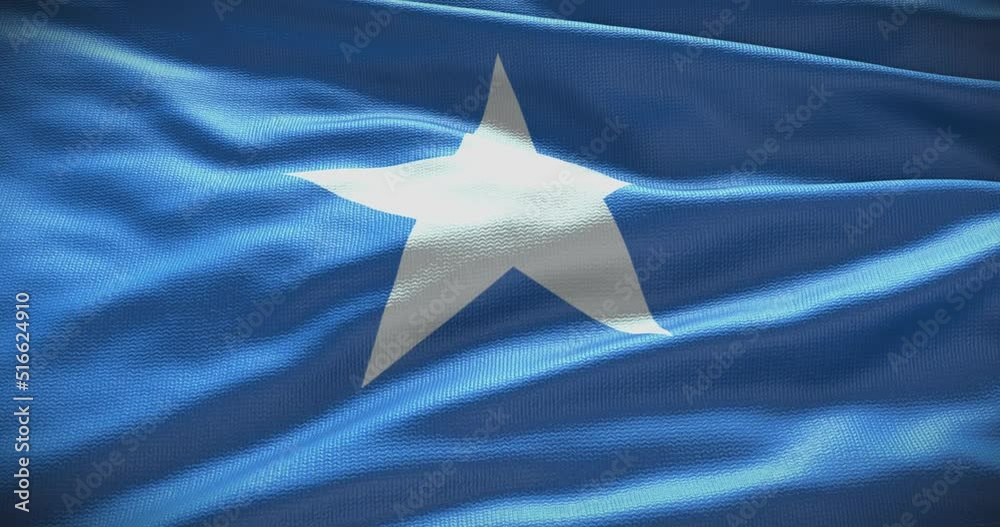 Somalia national flag background motion graphic looped 4K. Waving flag ...