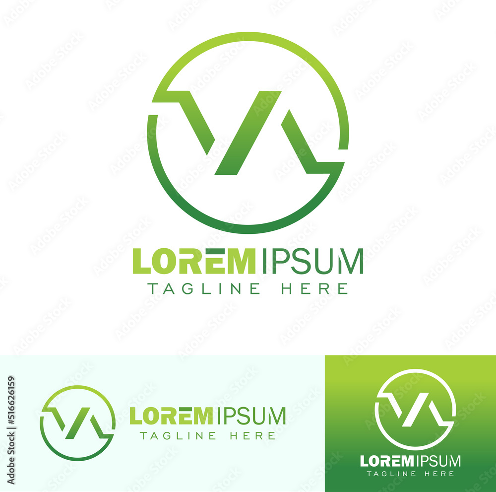 VA Monogram Initial Logo Sign Stock Vector | Adobe Stock