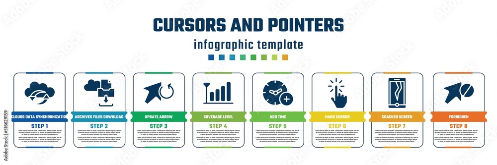 cursors and pointers concept infographic design template. included ... cursors and pointers concept infographic design template. included ...