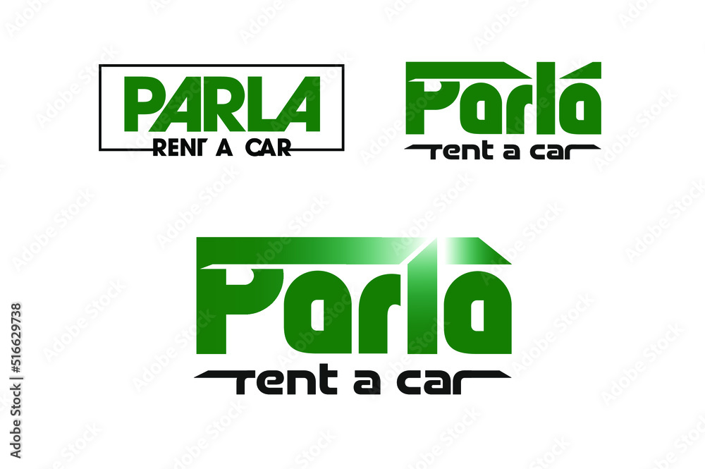 green and white color rent a car lettering logo design. A logo font ...