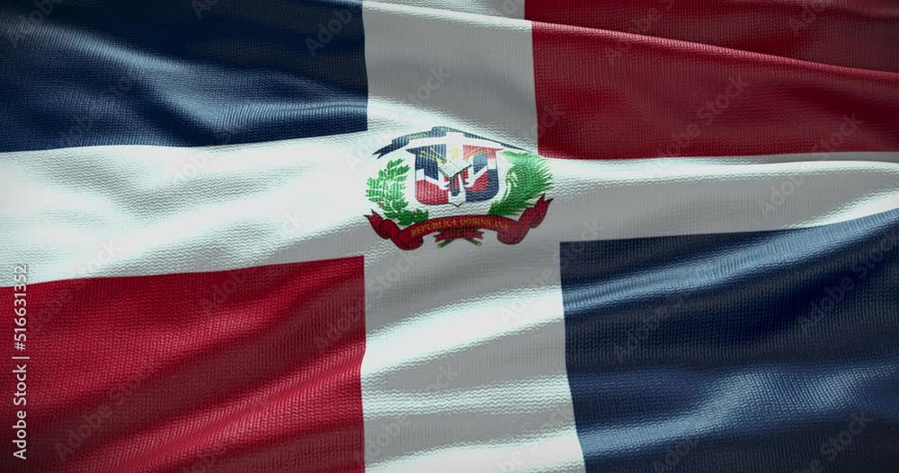 Dominican Republic national flag background motion graphic looped 4K ...
