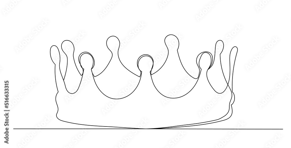 one continuous line drawing crown vector Stock Vector | Adobe Stock