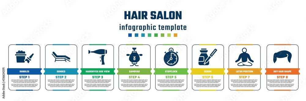 hair salon concept infographic design template. included bubbles ...