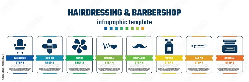 hairdressing & barbershop concept infographic design template. included ...