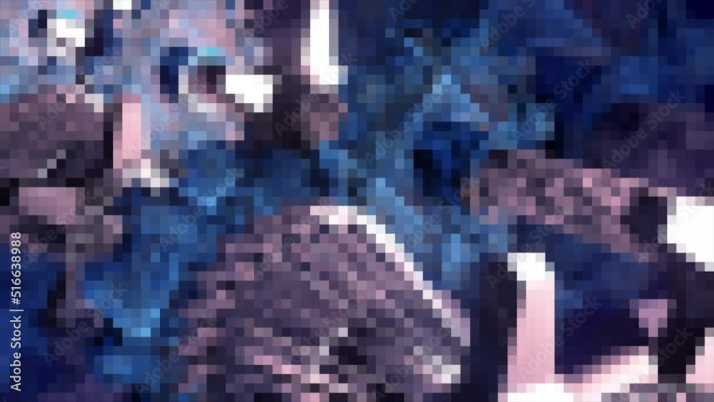 Small pixels. Motion.Small squares that make up patterns on the mosaic ...