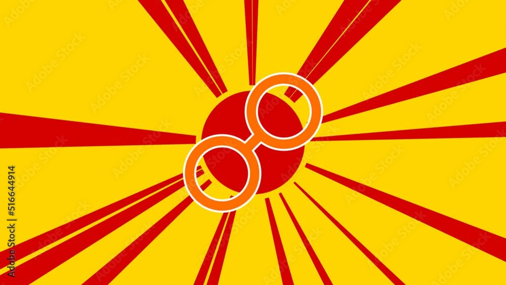 Astrological opposition symbol on the background of animation from ...