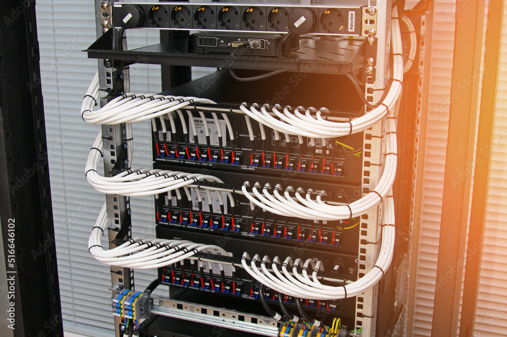 Telecommunication rack with the necessary communication and control ...