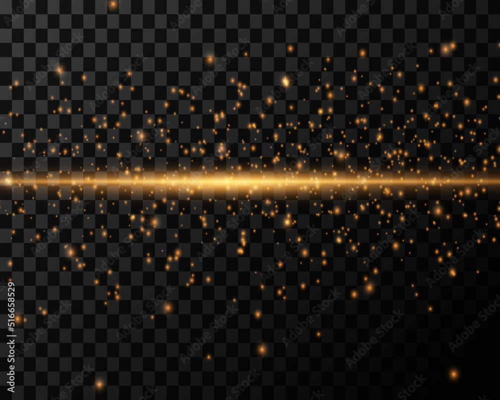 Background of dust particles with light on a transparent background ...