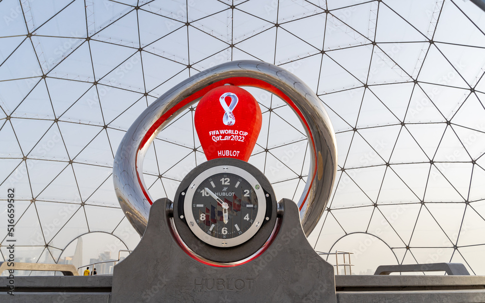 FIFA World Cup Qatar 2022 Official Countdown Clock at the corniche ...